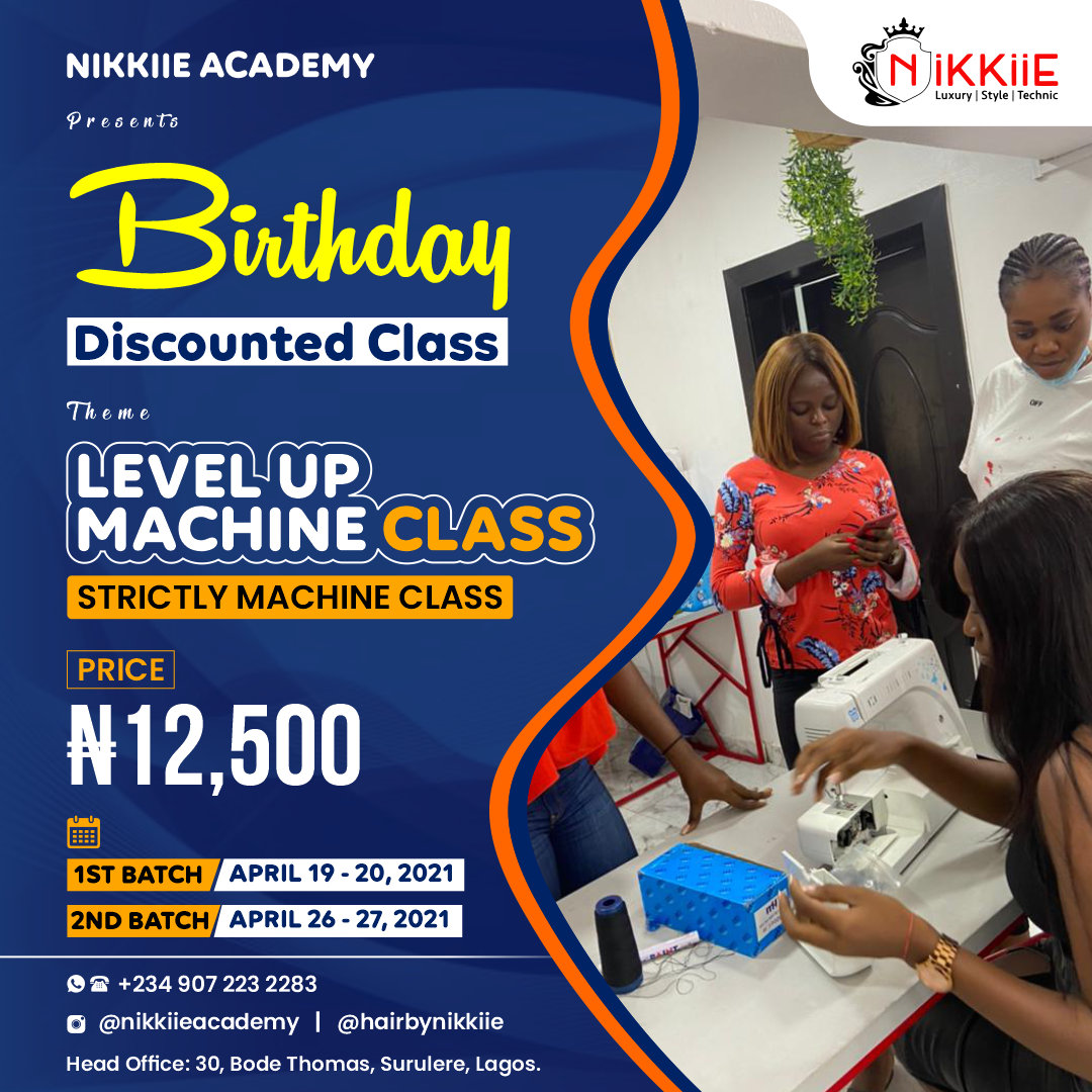 MACHINE CLASS SECOND BATCH (full payment) - Nikkiie Academy ...